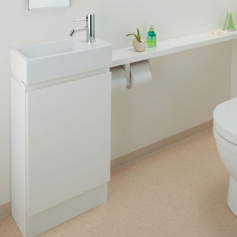 カクダイ 497-504-W 手洗カウンター（L・R兼用タイプ） 手洗器：493-173 ツインペーパーホルダー：203-015｜建材・住宅資材の公式通販LDK plus